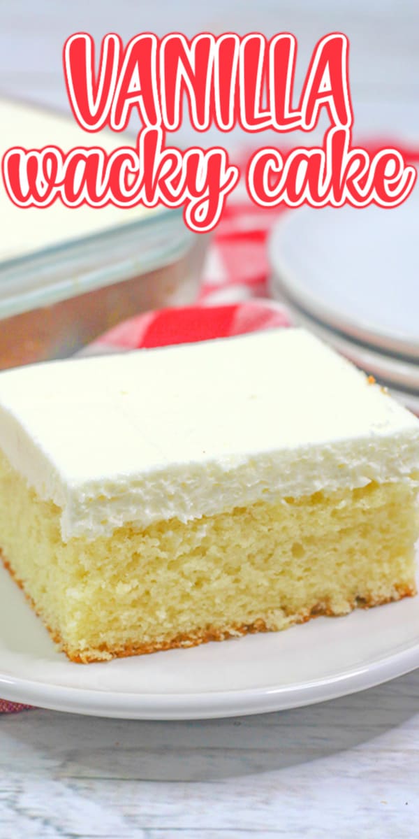 Vanilla Wacky Cake - Cookie Dough and Oven Mitt