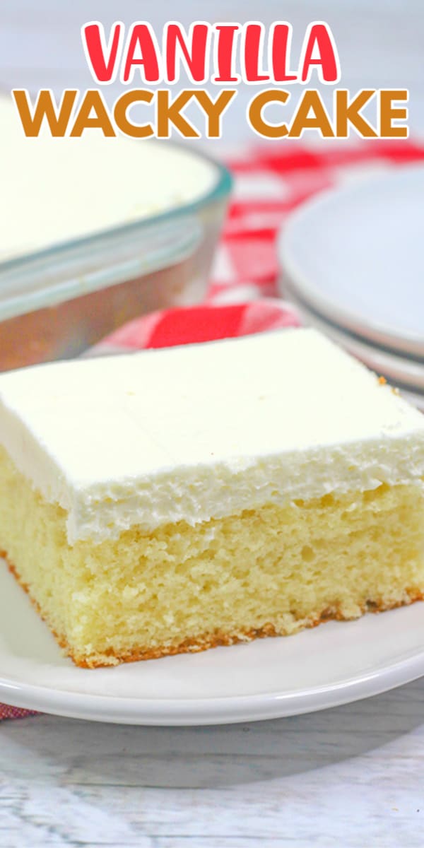 Vanilla Wacky Cake - Cookie Dough and Oven Mitt