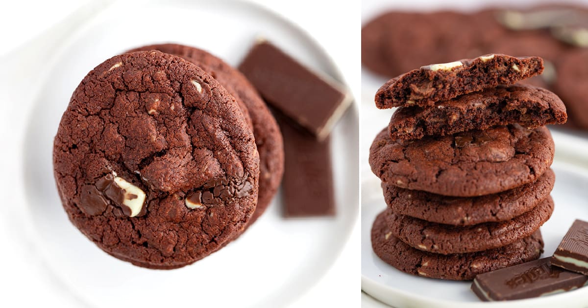 Mint Chocolate Pudding Cookies - Cookie Dough and Oven Mitt