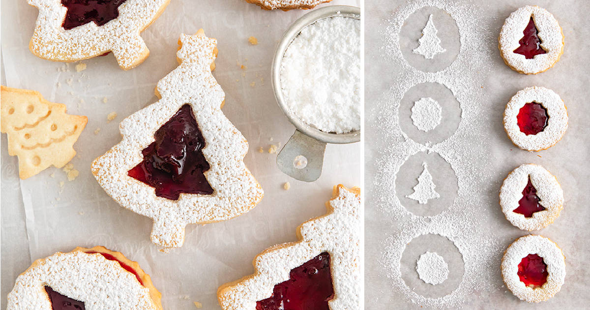 Linzer Cookies - Cookie Dough and Oven Mitt