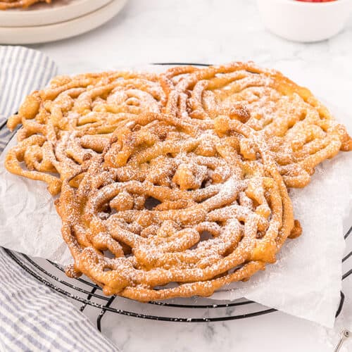 Homemade Funnel Cakes - Cookie Dough and Oven Mitt