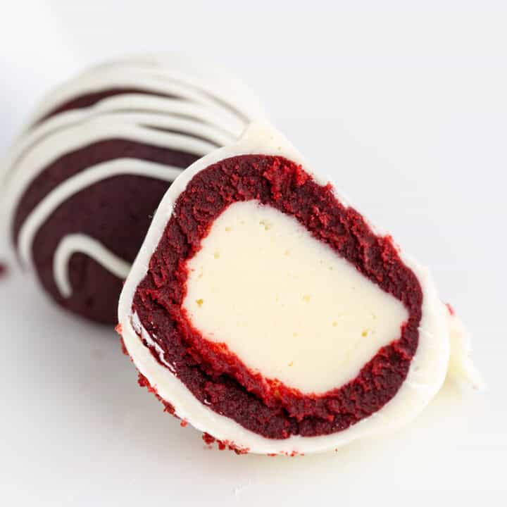 Red Velvet Cream Cheese Cake Pops - Cookie Dough and Oven Mitt