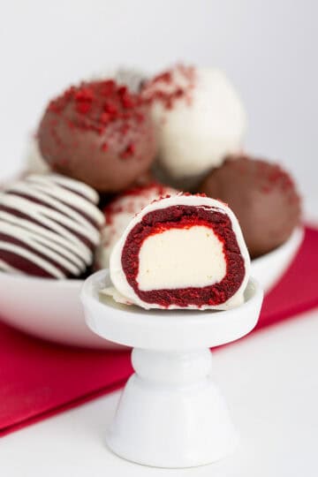 Red Velvet Cream Cheese Cake Pops - Cookie Dough and Oven Mitt