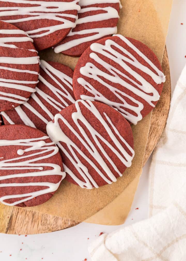 Red Velvet Sugar Cookies - Cookie Dough and Oven Mitt