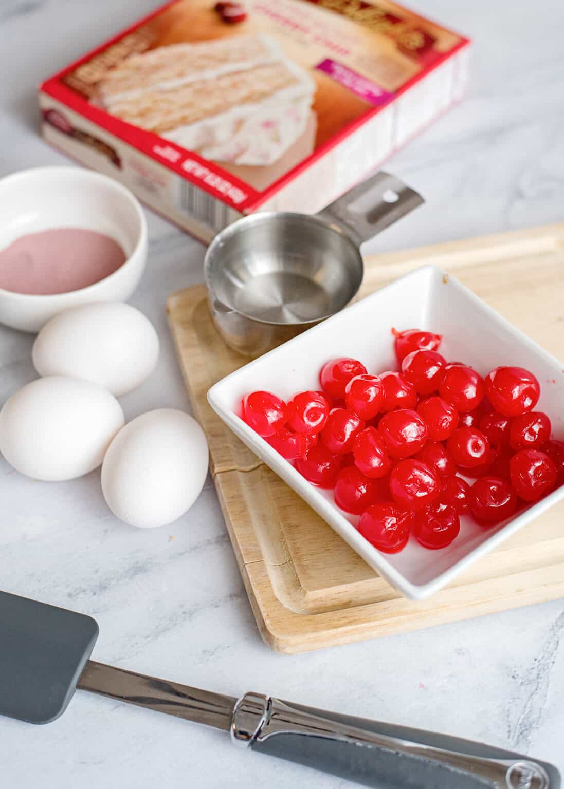 Cherry Sheet Cake - Cookie Dough and Oven Mitt