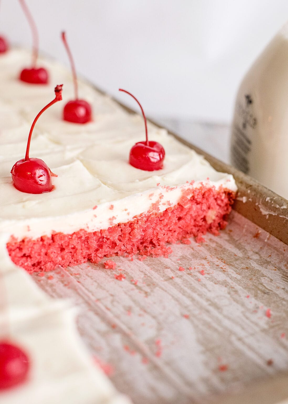 Cherry Sheet Cake - Cookie Dough and Oven Mitt